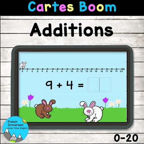 Addition du printemps 0 à 20 avec ligne numérique (Spring addition ...