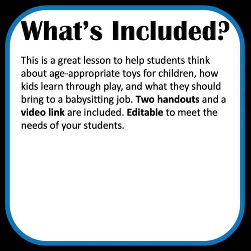 Child Development Toy Review Activity | FACS, FCS | TPT