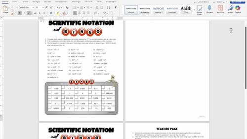 Scientific Notation Practice Activity | Halloween Independent BINGO ...