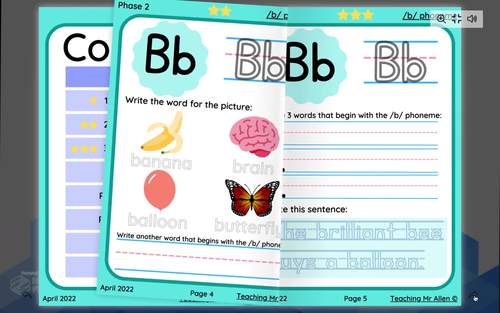 Letter B Phonics & Handwriting Workbook, Independent Printable Activity ...