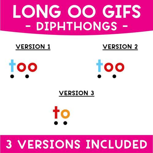 LONG OO Words Diphthongs GIFS by Teacher Cloud | TPT
