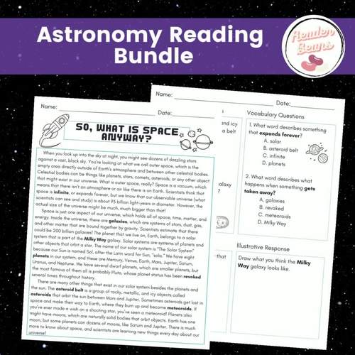 Astronomy Bundle | Word Searches, Reading Passages, and Activities