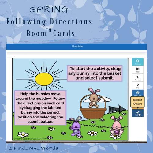 Following Directions with Prepositions Boom Cards | Spring by Find My Words