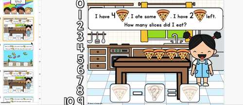 Digital Story Problems Missing Part within 10 for Google & Seesaw