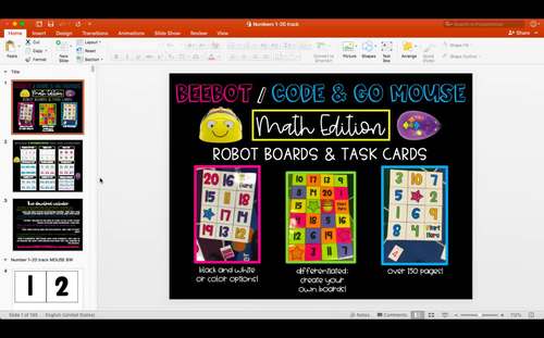 Beebot and Code & Go Mouse Robot Boards and Task Cards: Math Edition