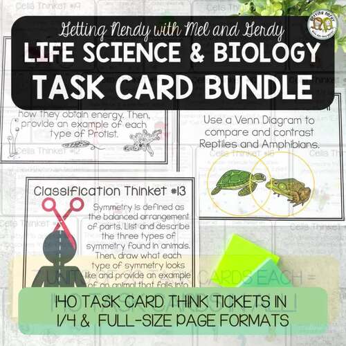 Biology | Life Science: Task Cards | Warm ups | Exit Tickets Bundle ...