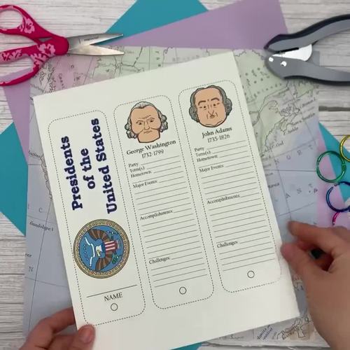 U.S. Presidents' Day Interactive Fan Activity - Middle School Activities