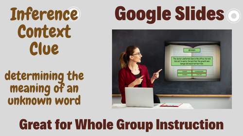 Inference context clues activities| SLIDES, BOOM CARDS & Worksheet