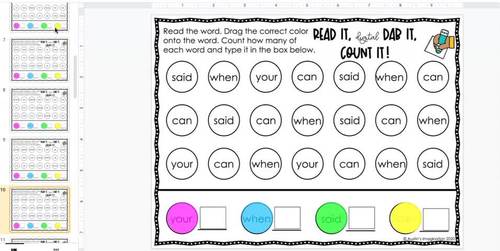 Sight Word Find and Count Print & for Google Slides™ Fry's First 100 Words
