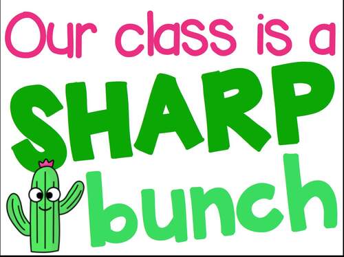 Cute Cactus Back to School Bulletin Board-Our class is a SHARP bunch ...