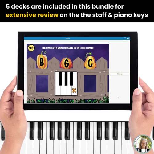 Beginning Piano Intervals BOOM™ Cards BUNDLE - Autumn & Pumpkin-Themed