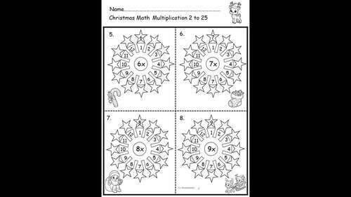 Christmas Math Fun : Multiplication,Addition,Subtraction & Division ...