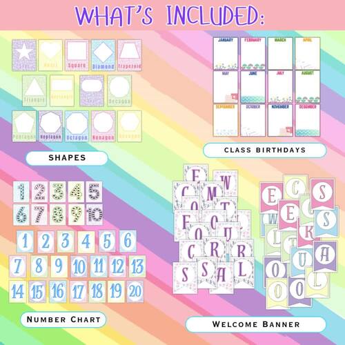 Pastel Classroom Decor Bundle, Meet the Teacher Kit, Back to School Decor