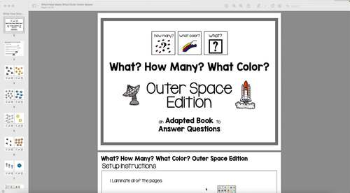How Many? What Color? What? Adapted Book {OUTER SPACE} by The Autism Helper