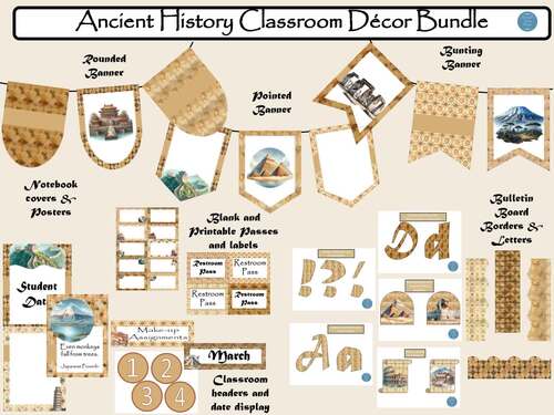 Ancient World History Classroom Decor Bundle for Middle or High School
