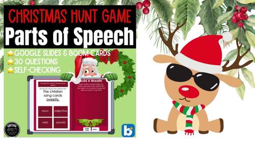 3rd Grade Christmas Parts of Speech Grammar Game in Google Slides ...