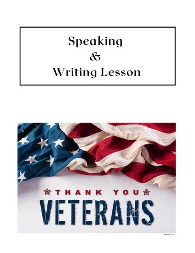 Veterans Day: Speaking & Writing Lesson Plan by The EFL Classroom Today