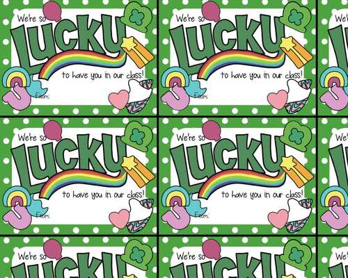 Lucky Charms Beginning of Year Gift Tag- We're so lucky to have you in ...