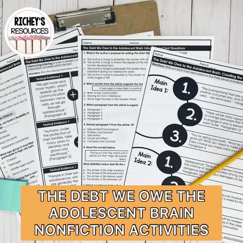 The Debt We Owe to the Adolescent Brain Nonfiction Unit HMH 8 Digital ...