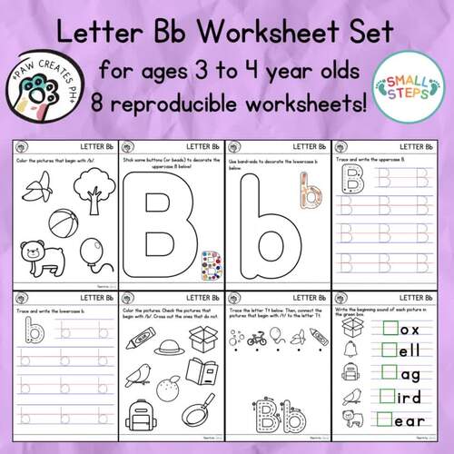 Letter Bb Worksheet Set by Small Steps PH | TPT