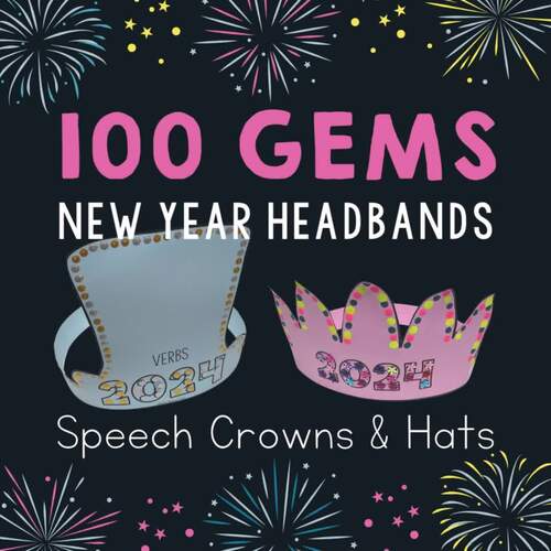 New Years 2025 Headband Speech Activity for 100 Artic, Language ...