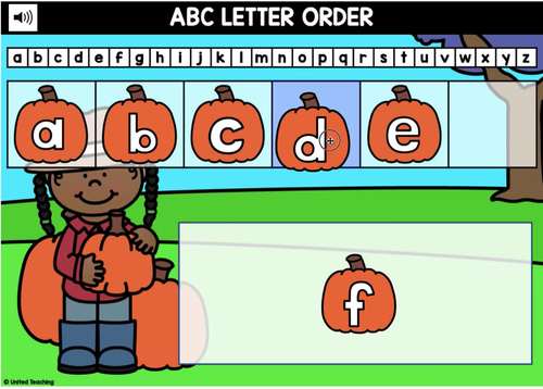 Fall ABC Letter Order (Boom Cards) (Distance Learning) by United Teaching