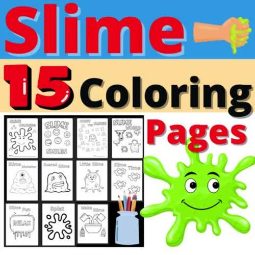 Slime Coloring Pages Activity SEL Resource No Prep by DadsDesigns
