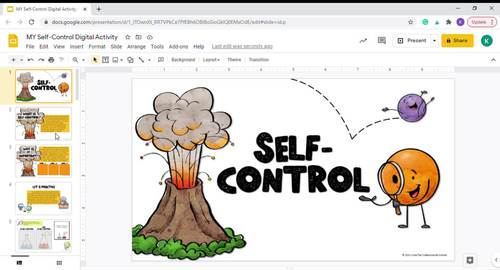 Self Control Digital Lesson & Activity by Kylie The Creative Social Worker