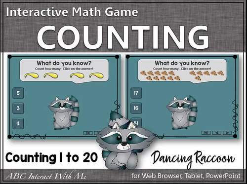 Counting to 20 Number Sense Interactive Math Game {Dancing Raccoon}