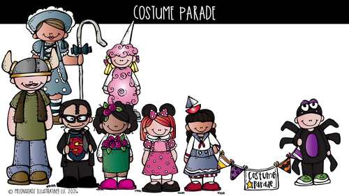 Costume Parade clip art, Halloween, school COMBO PACK by Melonheadz Clipart