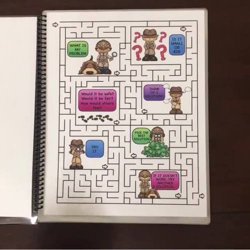 Problem Solving Practice Dry Erase Book or Workbook by Positive Counseling