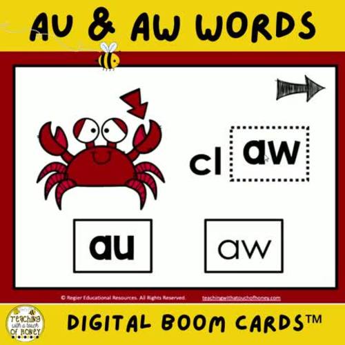AU and AW Phonics Activities | Vowel Digraphs 1st Grade Phonics Boom™ Cards