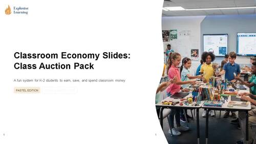 Classroom Economy Slides: Class Auction Pack (K-2, Bright) (Google ...