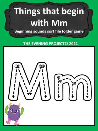Things that begin with M m /Beginning sounds sort file folder game