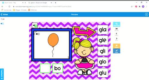 BOOM CARDS: SÍLABAS TRABADAS con GL | Spanish Blends | Digital by Ms ...