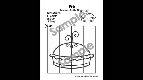 Pie Scissor Skill Cutting Practice - 2 Variations by From the Cubby