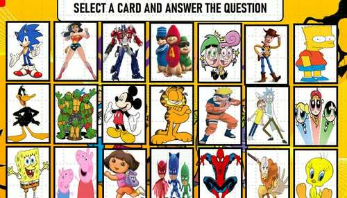 End of Year and Summer PowerPoint Digital Game Template Cartoon Characters