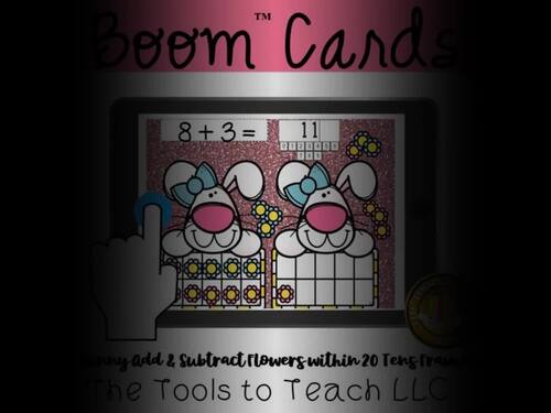 Boom™ Cards Spring Bunny Add and Subtract Movable Flowers to 20 Grades ...