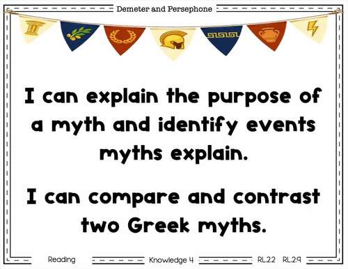 Knowledge 4 Greek Mythology | Learning Target I Can Statements Posters ...