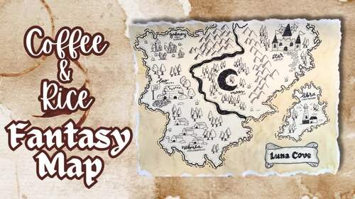 Coffee/Rice Fantasy Map Drawing Project, Geography, Middle/High School Art