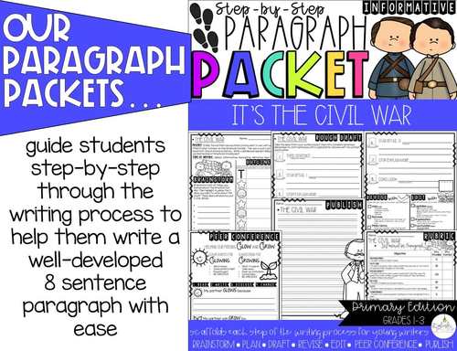 The Civil War Paragraph Packet | Informative Writing | CKLA | TPT