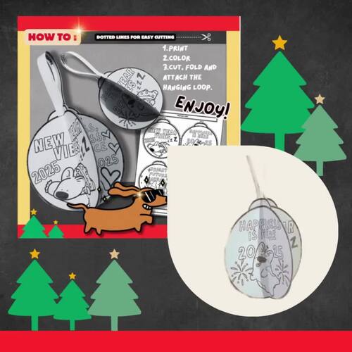New Year 2025 Craft - Fun & Easy Ornament Coloring Set by Halo.PJProjects