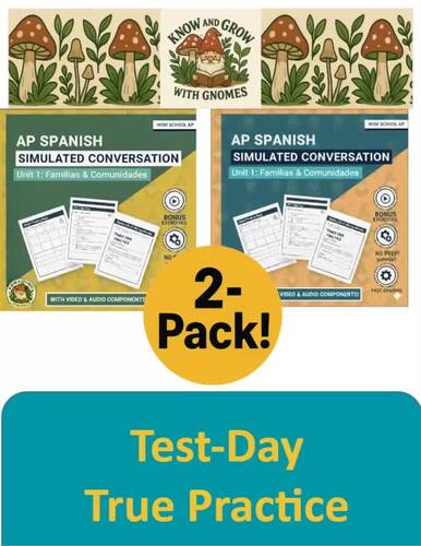 AP Spanish • Unit 1 Simulated Conversations (2-pack) w/ AUDIO, VIDEO ...