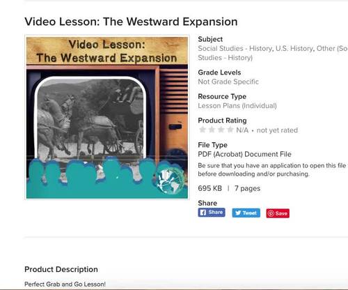 Video Lesson: The Westward Expansion by Social Studies Studio | TPT