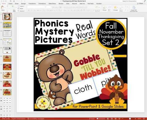 Thanksgiving Digital Phonics Mystery Picture Set 2 -Hidden Turkey- UFLI ...