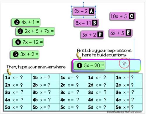 Solving Equations Mix Match Activity - print and digital | TPT