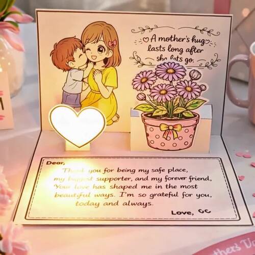 Mother’s Day Pop-Up Card Crafts, DIY Coloring & Writing Templates, Art ...
