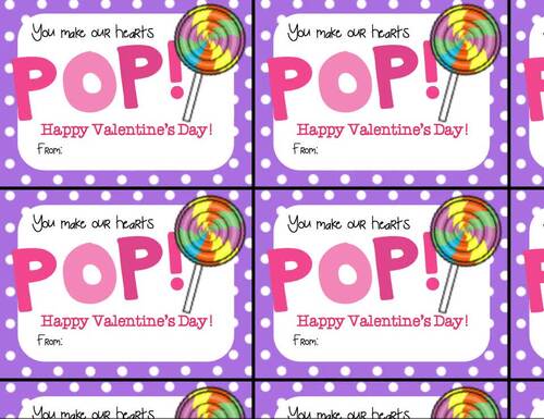 Lollipop (Blow Pop) Valentine's Day Gift Tag- You make my (our) heart(s ...
