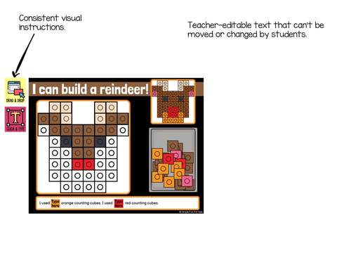 Fine Motor Math Digital Counting Cubes Christmas Build and Count Challenge