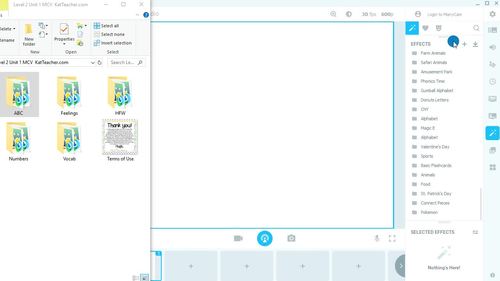 Manycam Digital Objects for VIPKid Level 2 Unit 1: 50 Flashcards and Props